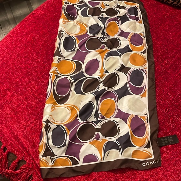 Coach | Accessories | Coach Silk Scarf Rich Pretty Colors Used | Poshmark